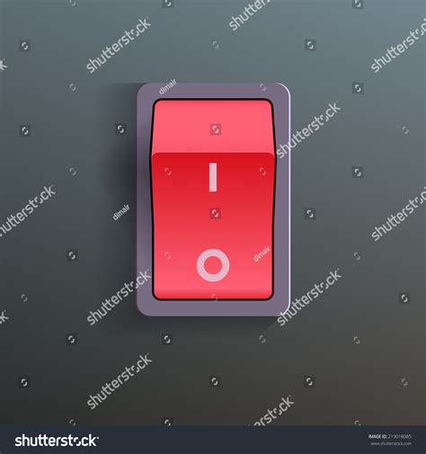 Red Switch On Grey Background Illustration Stock Illustration