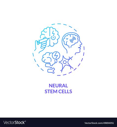 thin line simple gradient neural stem cells icon vector image