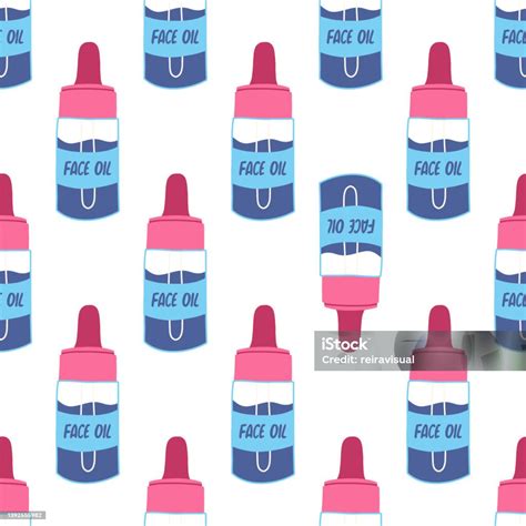 드롭퍼 또는 피펫 원활한 패턴 흰색 배경에 플랫 벡터 일러스트 레이 션이있는 오일 병을 직면하십시오 건강관리와 의술에 대한 스톡 벡터 아트 및 기타 이미지 Istock
