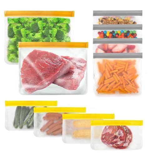 샌드위치용 재사용 가능한 실리콘 식품 보관 가방 냉동고 백 10개 재사용 가능한 보관 대형 가방 실리콘 백 티몬