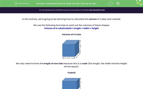Understand How To Work Out The Volume Of Cubes And Cuboids Worksheet EdPlace