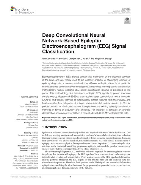 Pdf Deep Convolutional Neural Network Based Epileptic