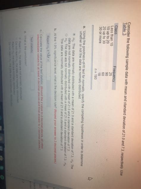 Solved Consider The Following Sample Data With Mean And Chegg