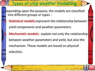 CROP WEATHER MODELING PPTX Agriculture Industries