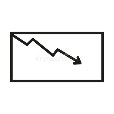 Declining Chart Icon Downward Trend Symbol Falling Graph Illustration