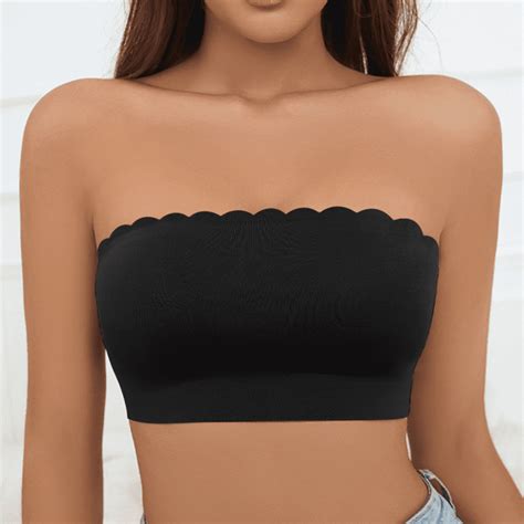 Womens Strapless Bra Bandeau Top Seamless Stretchy Non Padded