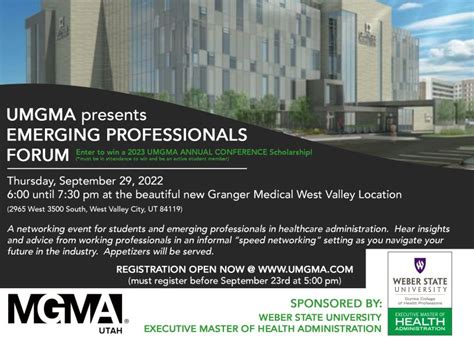 Mgma Utah On Linkedin Umgma Emergingprofessionals Weberstatemha Career Networking