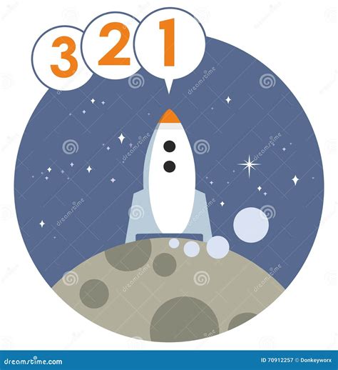 Rocket Launch Countdown Vector Graphic Stock Vector Illustration Of