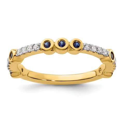 14k Stackable Expressions Sapphire And Diamond Ring