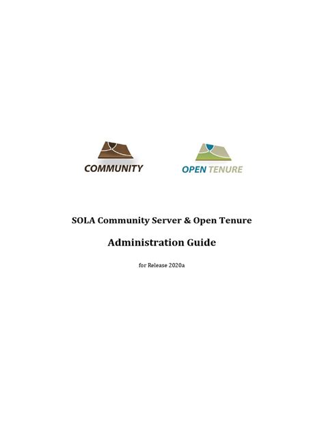 Sola Community Server And Open Tenure Administration Guide Pdf