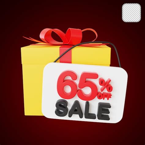 Premium Psd Special Offer Sale Tag 65 Percent Off 3d Illustration