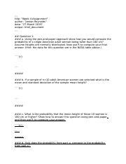 Week Assignment Questions Rmd Title Week Assignment Author Jordan Reynolds Date