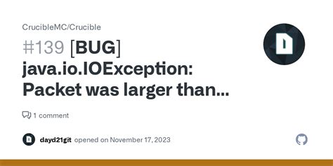 Bug Ioexception Packet Was Larger Than I Expected · Issue