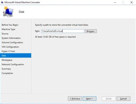 Conversion Of A Physical Machine To A Hyper V VM