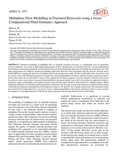 pdf multiphase flow modelling in fractured reservoirs using a novel
