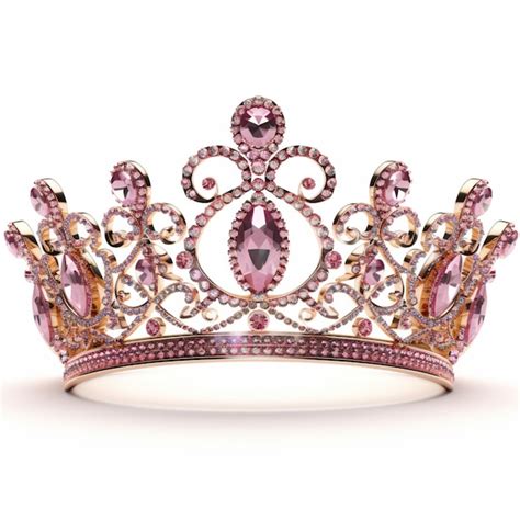 Premium Photo Pink Princess Crown On White Background
