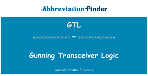 Gtl Stands For Gunning Transceiver Logic Abbreviation Finder