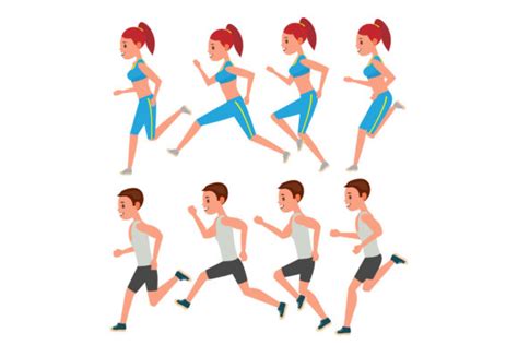Male And Female Running Vector Graphic By Pikepicture Creative Fabrica