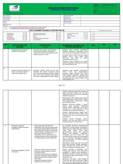 Jsa Excavation Pdf Safety Equipment
