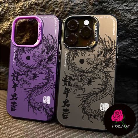 Jual Casing Ponsel Buram Imd Kualitas Tinggi Naga Hitam Seni Tiongkok1