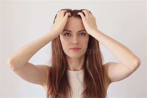 Beautiful Woman Gives Head And Hair Massage To Improve Blood