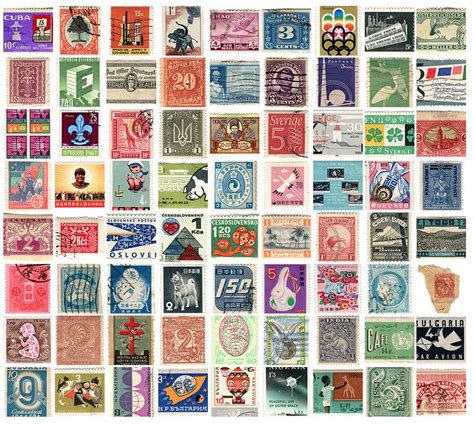 Stamp Collection Material Archive Collection Of Vintage Postage