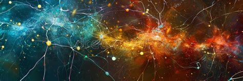 an abstract representation of a neural network depicting data flow and