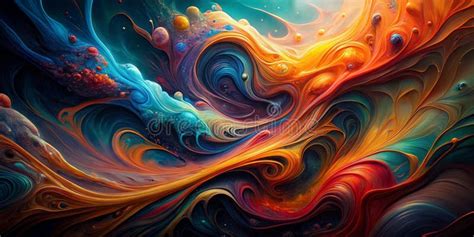 An Abstract Fluid Art Piece Featuring Swirling Dark And Bright Colors