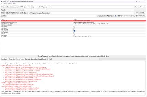 configure c samples with optional dependencies — zivid knowledge base