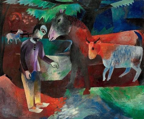 Heinrich Campendonk 1889 1957 Mann Pferd Kuh Christies