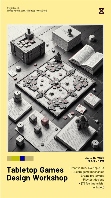 Tabletop Games Design Workshop Poster Template Ai Designs By Molypix Ai