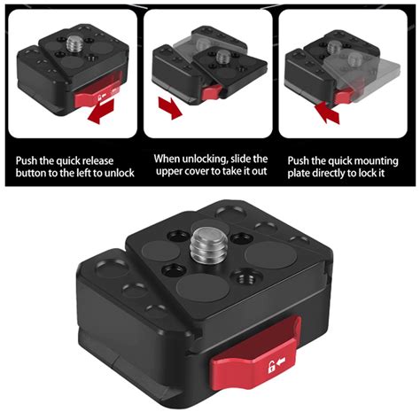 Xt Xinte Monitor Quick Release Clamp Plate V Mount 1 4 นิ้วสกรู Monitor วงเล็บคงที่สําหรับกล้อง