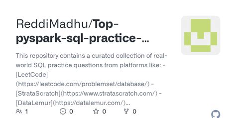 Github Reddimadhutop Pyspark Sql Practice Questions This Repository