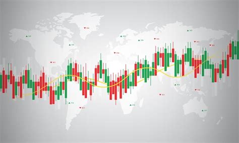 Premium Vector World Map With Financial Data Graph Chart
