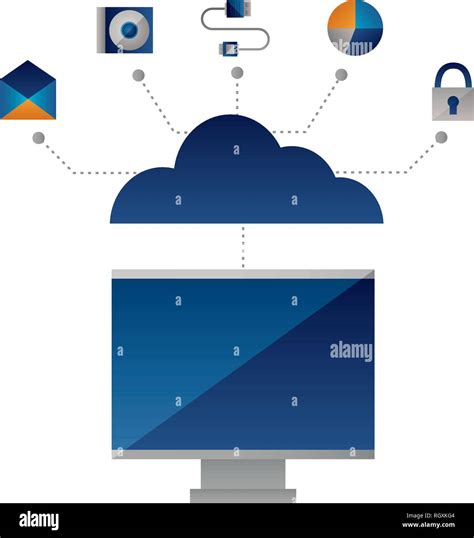 Cloud Computing Monitor Connection Stock Vector Image And Art Alamy