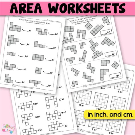 Area Worksheets 2nd Grade Math Worksheets Itsy Bitsy Fun