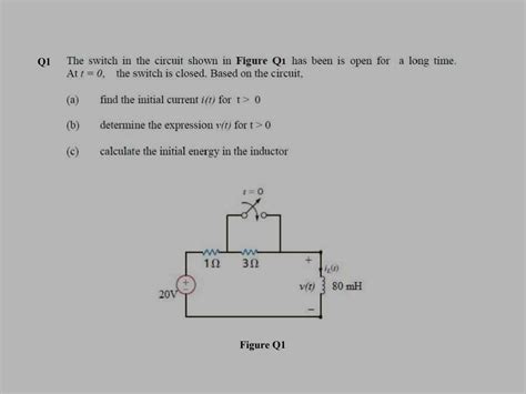Solved Q The Switch In The Circuit Shown In Figure Q Has Chegg Com