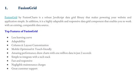 Top 7 Javascript Data Grid Libraries Ppt