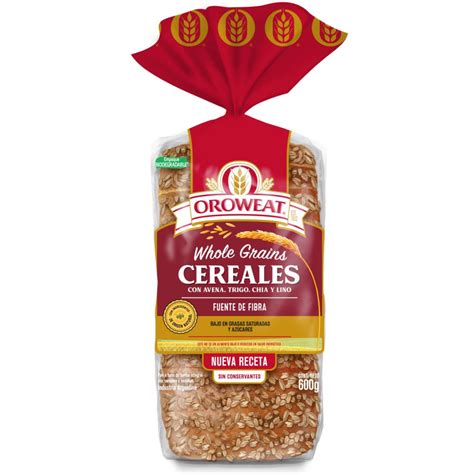 Pan De Molde Con Cereales 600 Grs Oroweat Jumbo