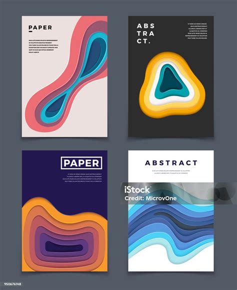 현대 종이 절단 디자인 다채로운 추상적인 벡터 배경 레이어에 3d 구멍 3차원 형태에 대한 스톡 벡터 아트 및 기타 이미지 3차원 형태 가리기 개념 Istock