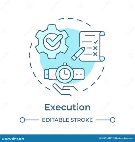 Business Management Execution Soft Blue Concept Icon Stock Vector