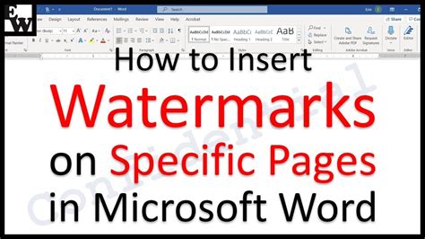 How To Insert Watermarks On Specific Pages In Microsoft Word Artofit