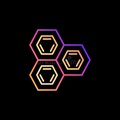Vector Hexagonal Chemical Formula Concept Colorful Thin Line Icon Stock