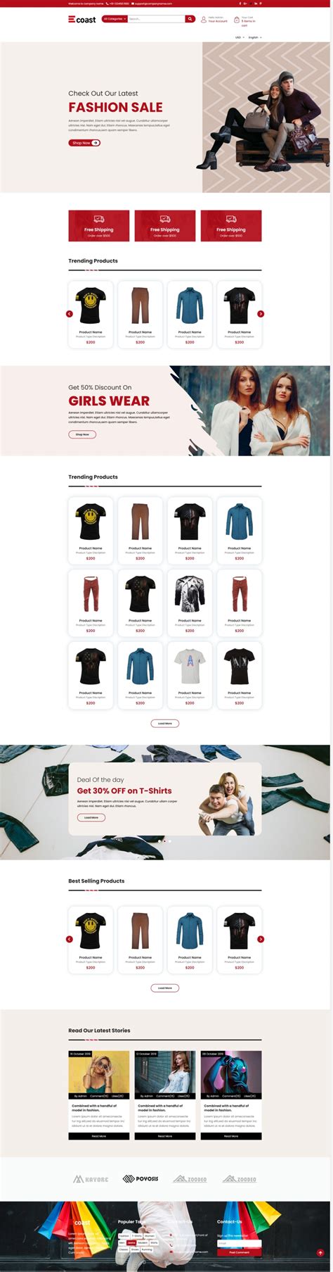 电子商务网站建设，通用衣服商城网站建设源代码 17素材网