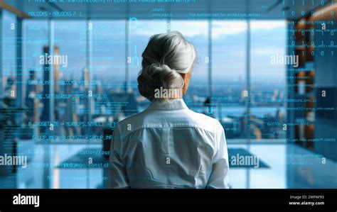 senior woman programmer engaged in ai engineering analyzing software