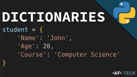 Python Dictionaries For Beginners Youtube