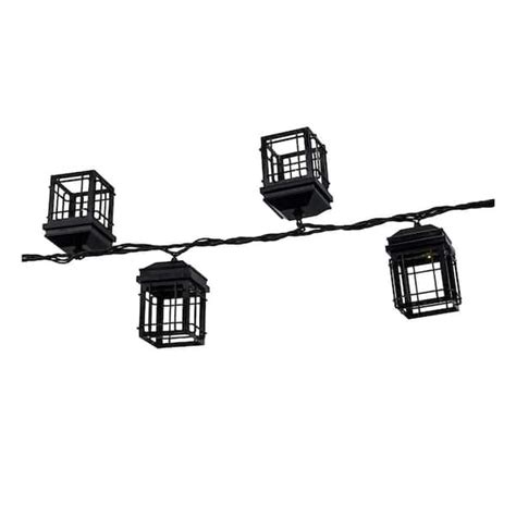 Monteaux Lighting 10 Light 10 25 Ft Black Indoor Outdoor Plug In Integrated Led Lantern String