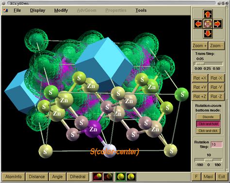xcrysden x window crystalline structures and densities