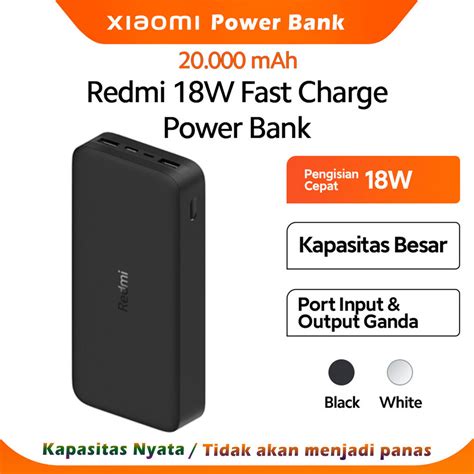 Jual Xiaomi Mah Kapasitas Nyata Power Bank Redmi W Fast Charge Powerbank Daya Ponsel