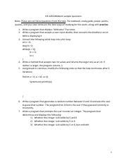 Midterm Sample Questions Pdf CIS Midterm Sample Questions Note These Are Not Literal